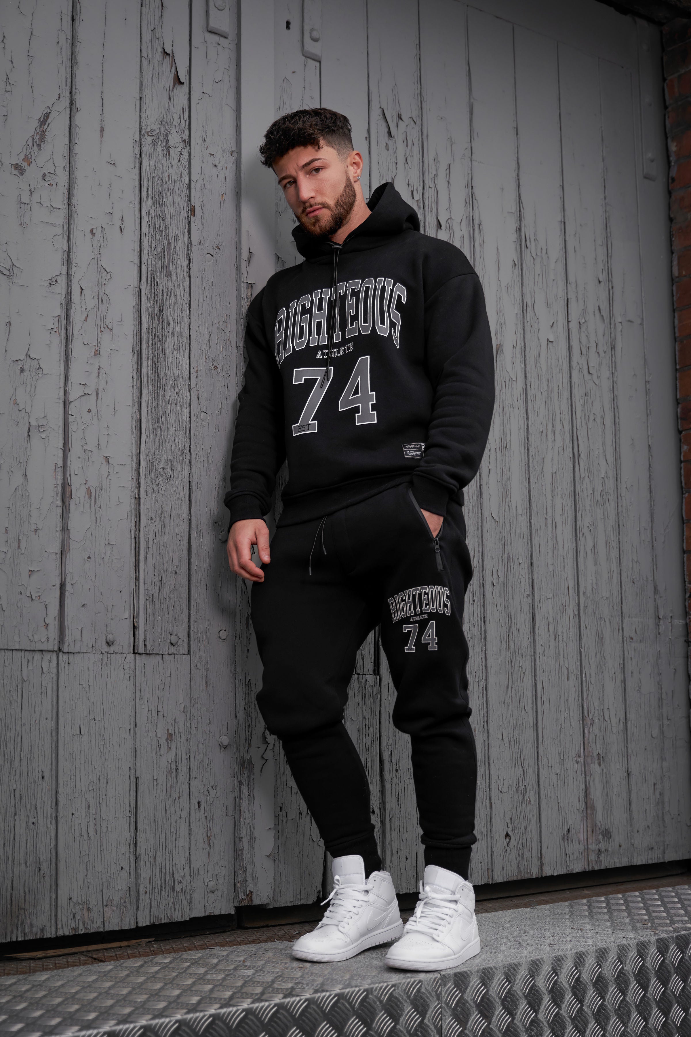 VARSITY PRINT JOGGER - BLACK – Righteous Athlete