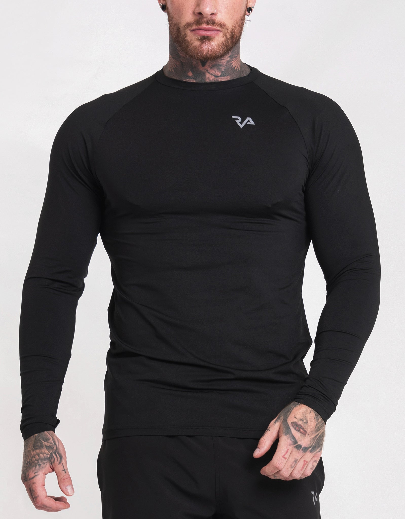 REFLECTIVE PRINT BASE LAYER LONGSLEEVE - BLACK – Righteous Athlete